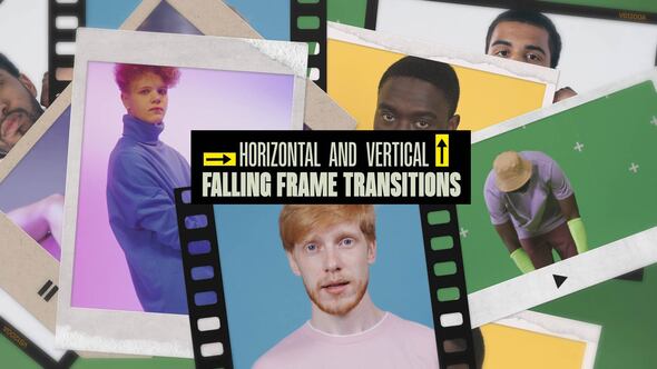 Falling Frame Transitions | 4K | Horizontal and Vertical, After Effects Project Files